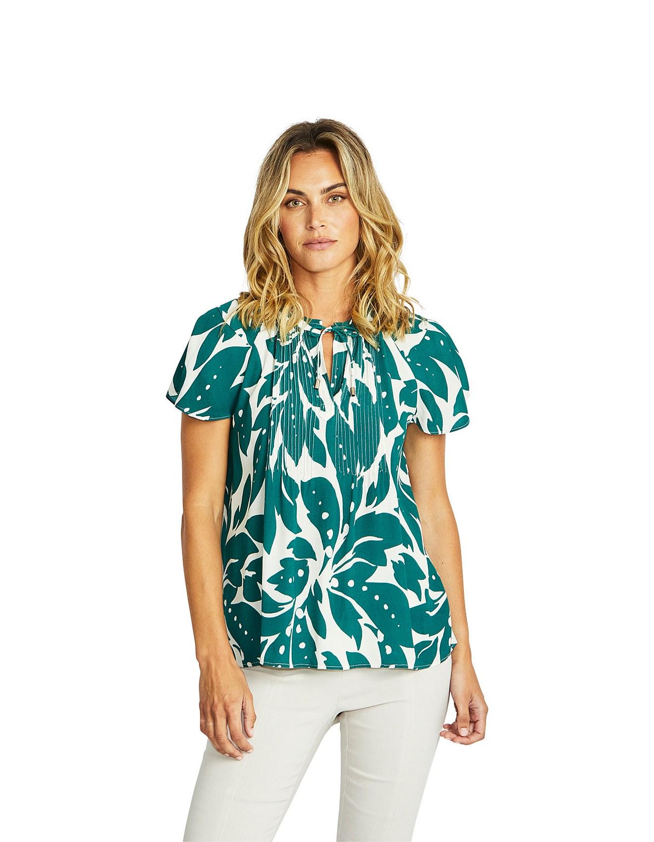 Ping Pong Mono Leaf Pintuck Top